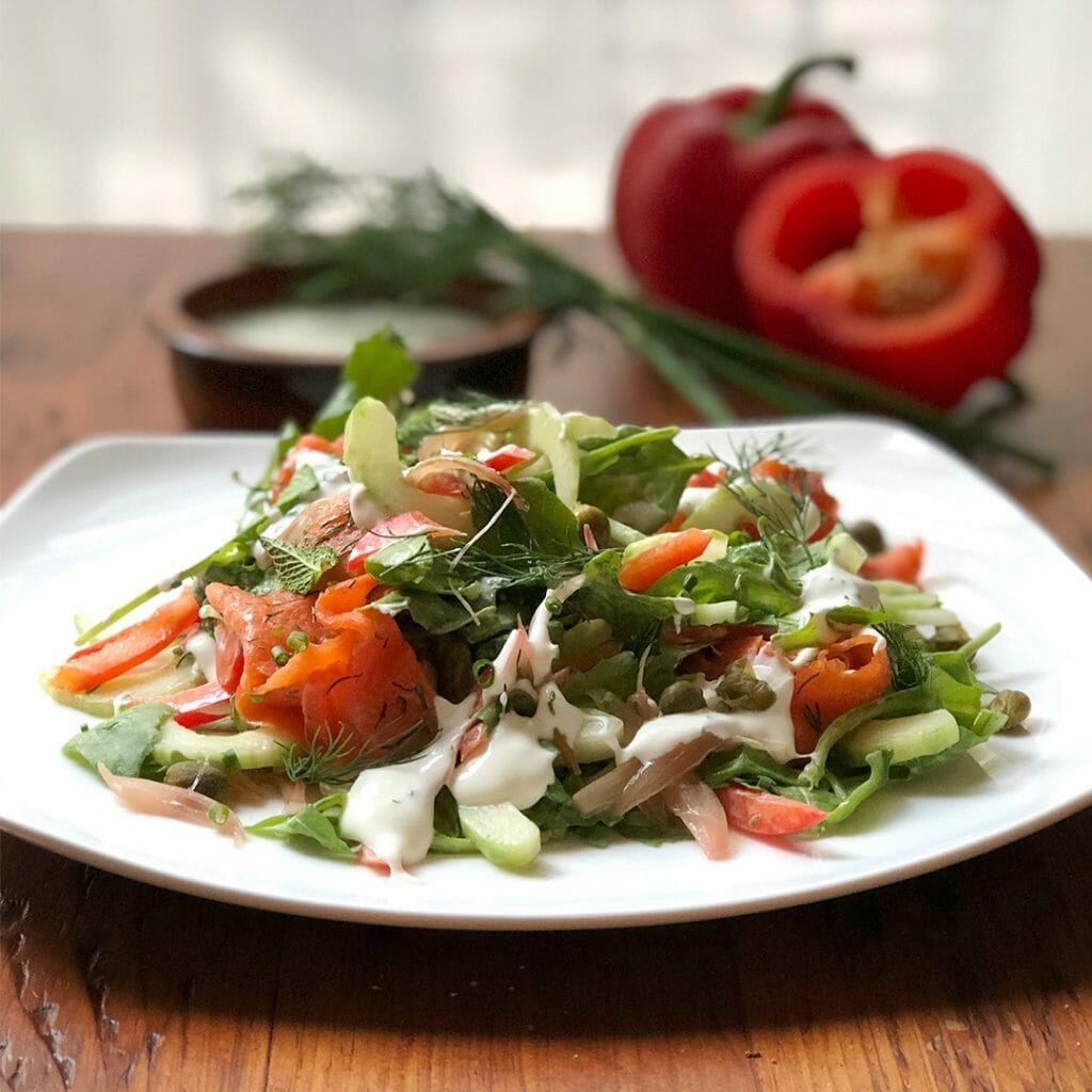 How to Make Chef Laura Maxwell’s Gravlax Salad with Chive Cream Cheese ...